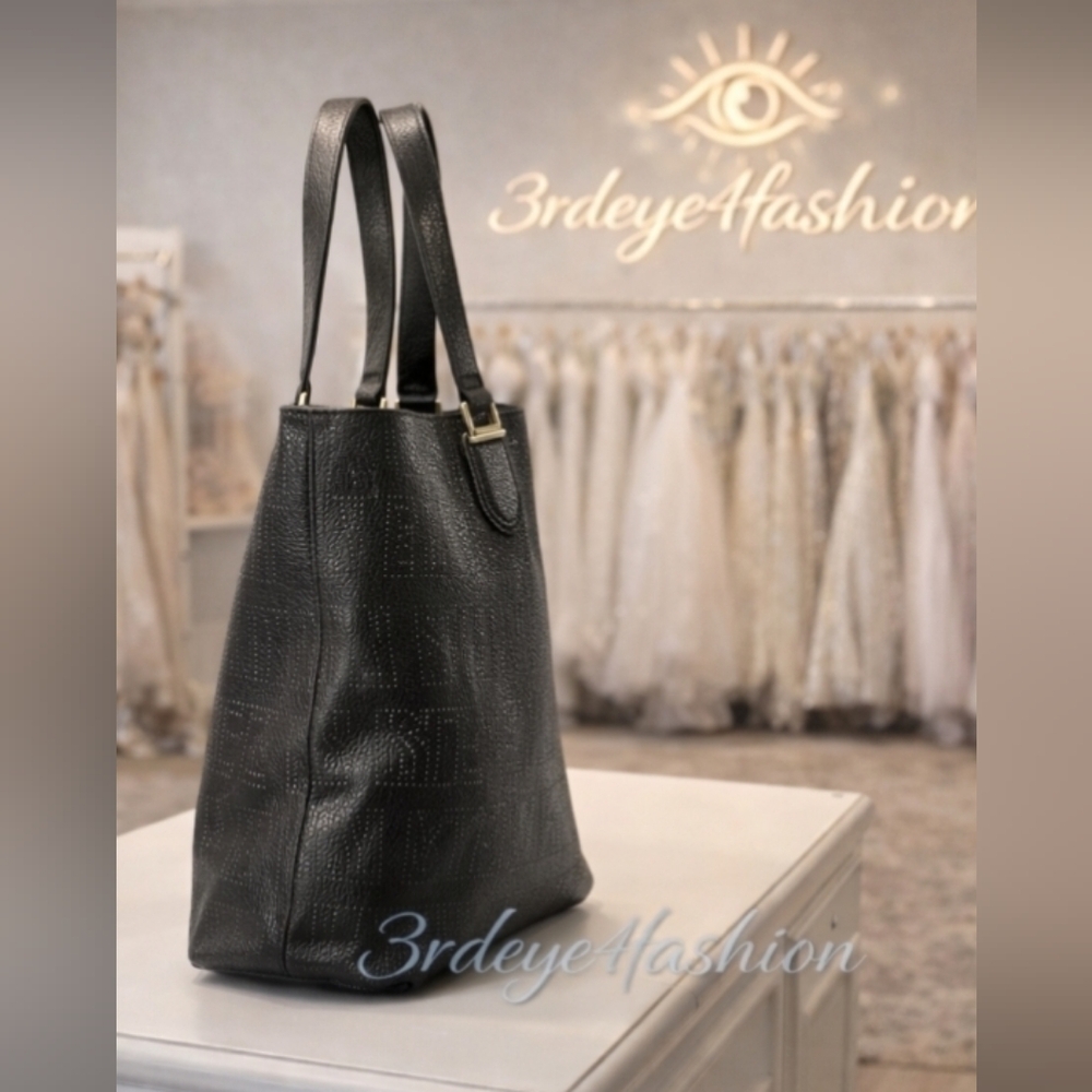 Steve Madden | Bags | Steve Madden Black Tote Perforated Monogram Tote ...